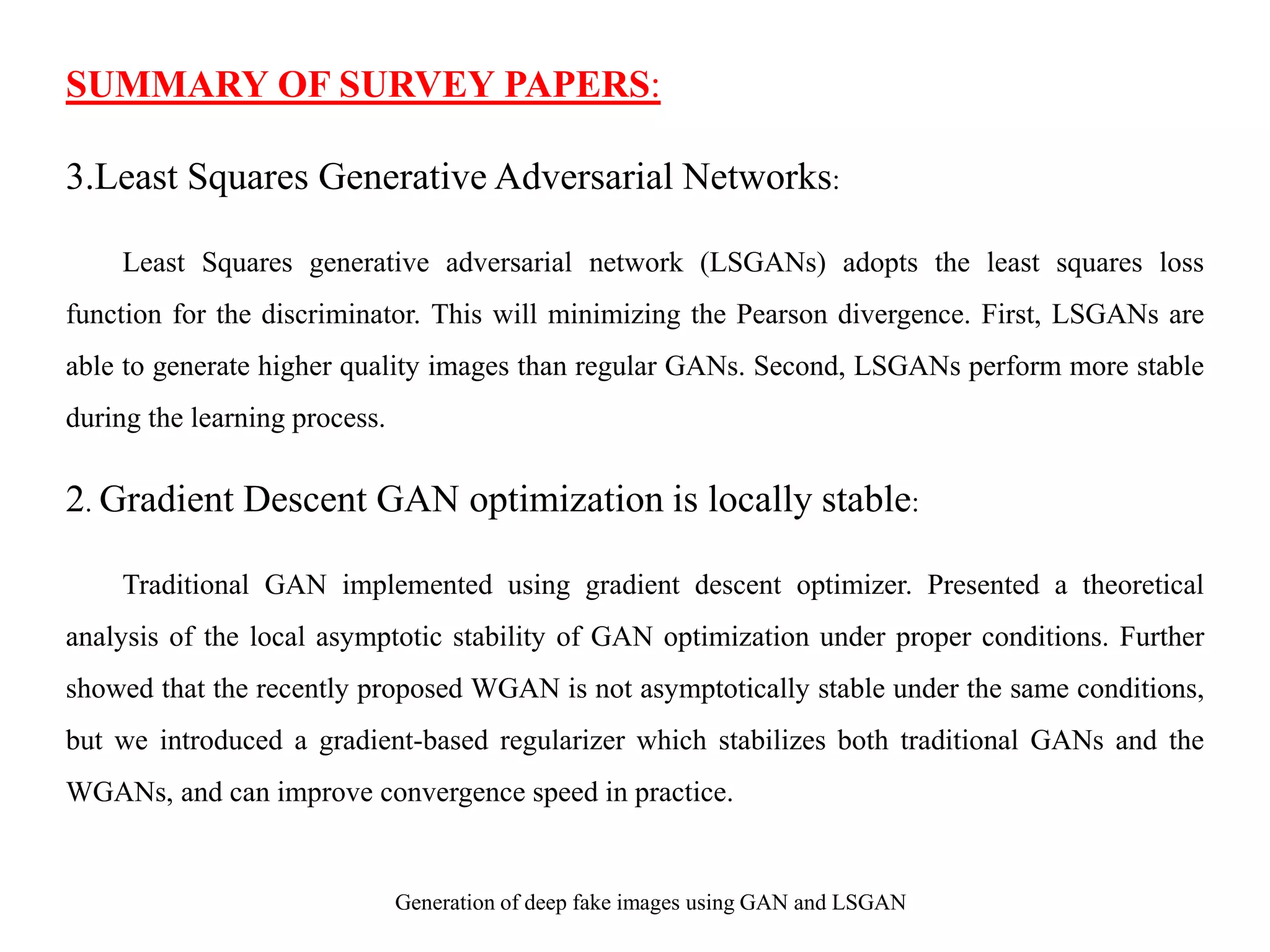 Generation of Deepfake images using GAN and Least squares GAN.ppt