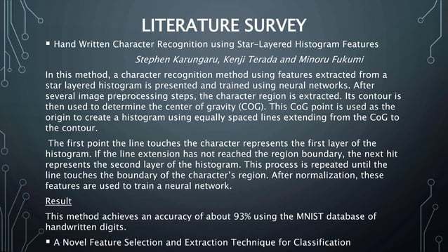 HANDWRITTEN DIGIT RECOGNITION USING k-NN CLASSIFIER | PPT