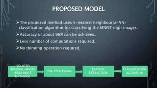 HANDWRITTEN DIGIT RECOGNITION USING k-NN CLASSIFIER | PPT
