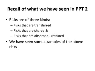 Project finance 3 risks associated with projects & contracts | PPTX