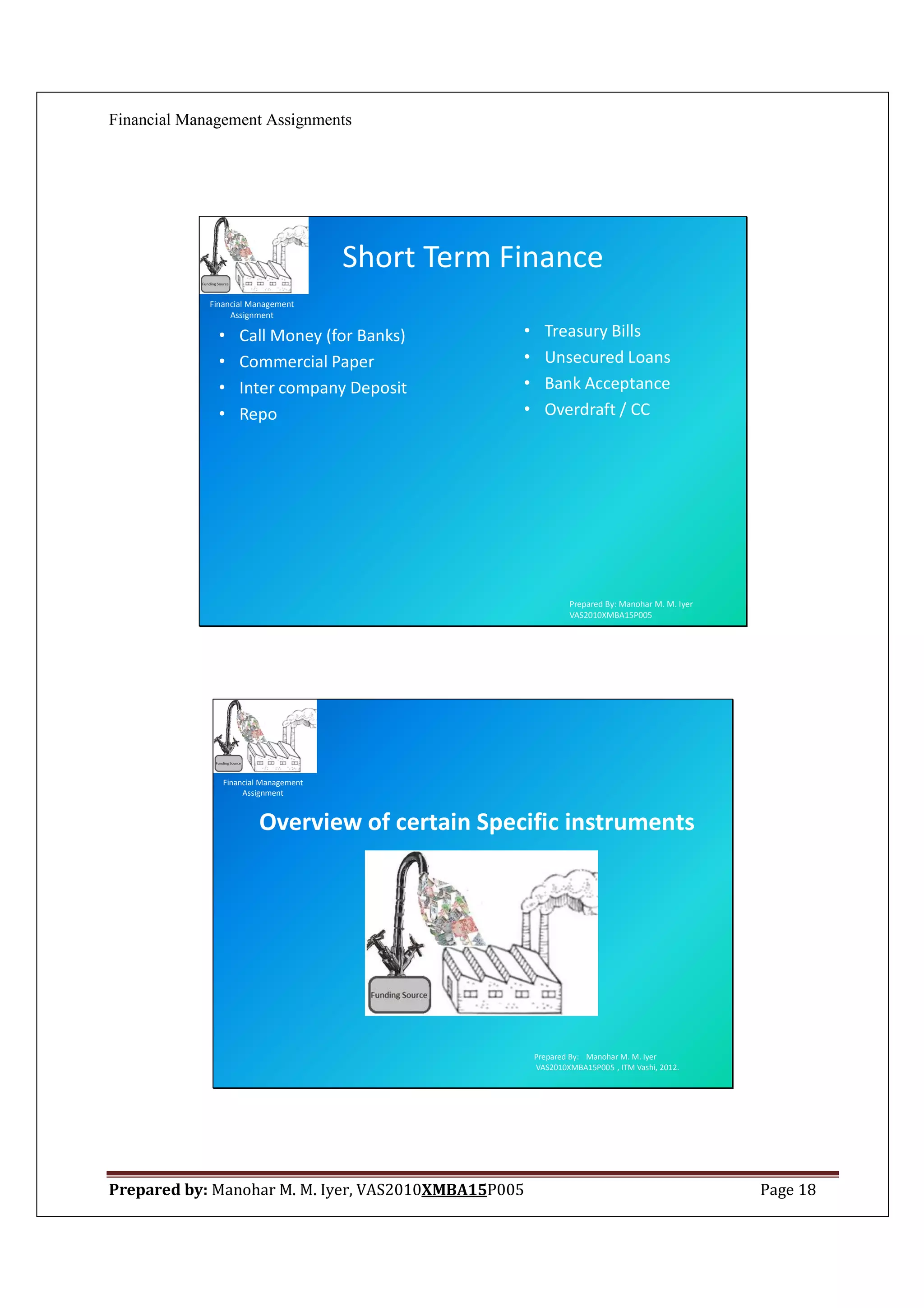 Project Finance management assignment | PDF