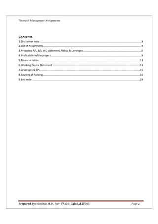 Project Finance management assignment | PDF