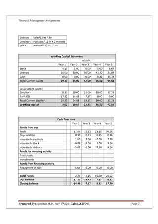 Project Finance management assignment | PDF