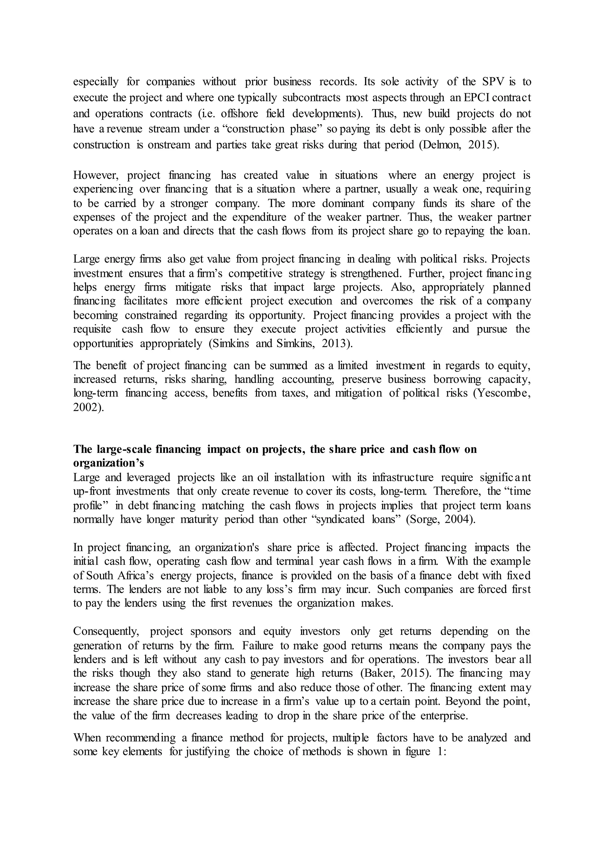 Project Financing Thoughts | DOCX