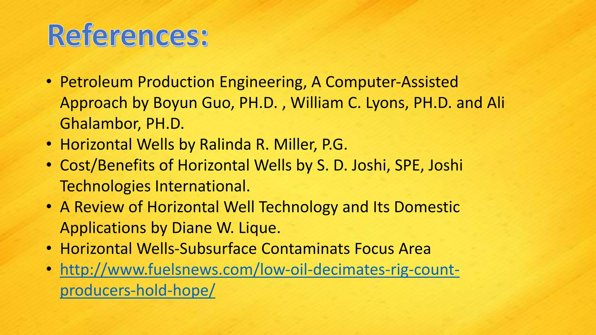 Production Optimization: Horizontal Well Analysis Performance | PPTX
