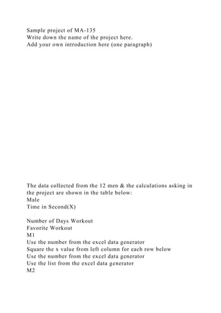 Project for MA135 You are doing research on balance and fitn.docx ...