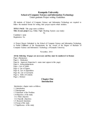 Project format of kampala university for computer science | DOCX