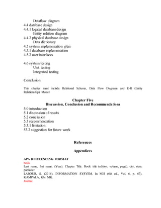 Project format of kampala university for computer science | DOCX