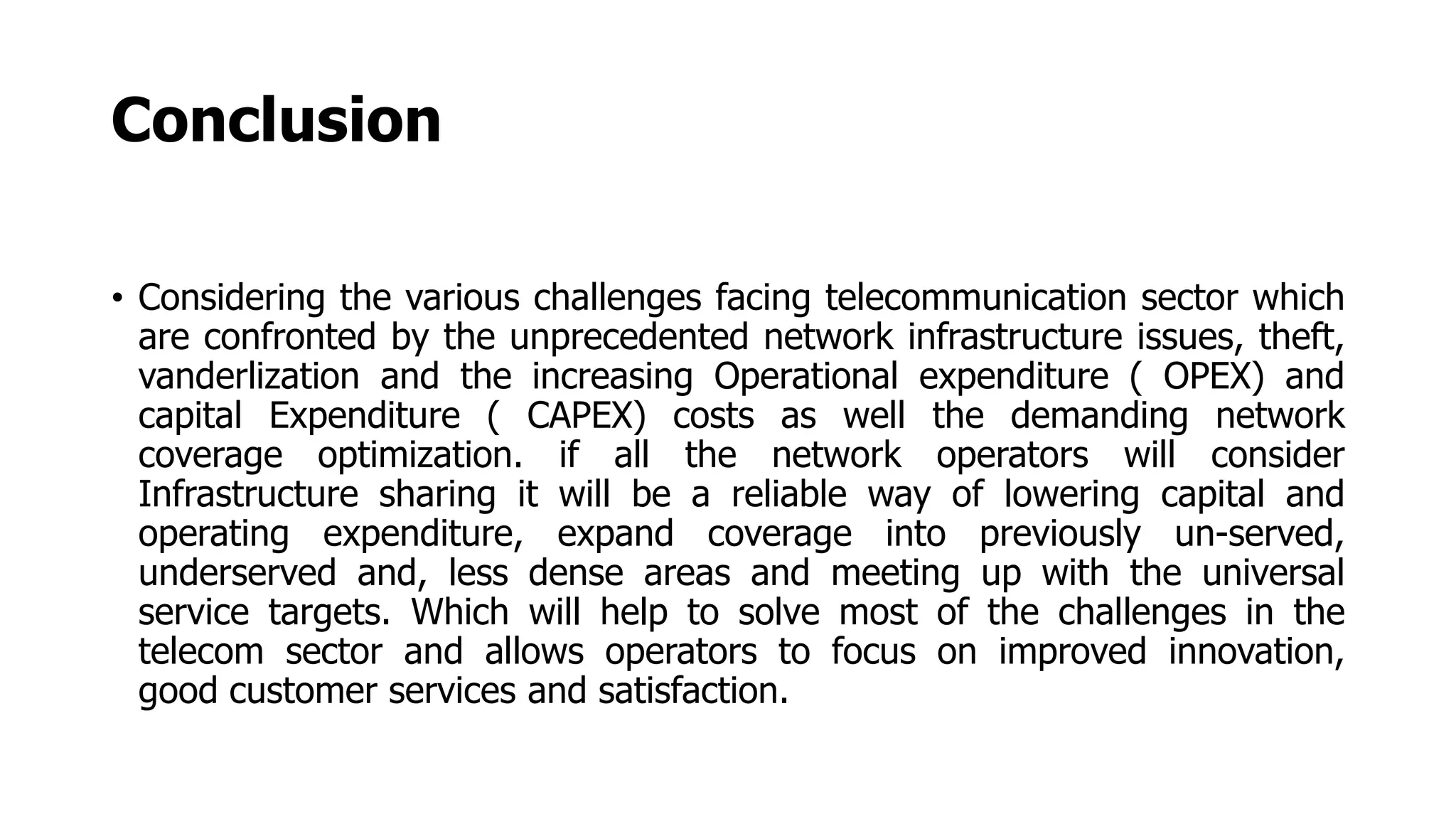 Telecom Infrastructure Sharing | PPTX