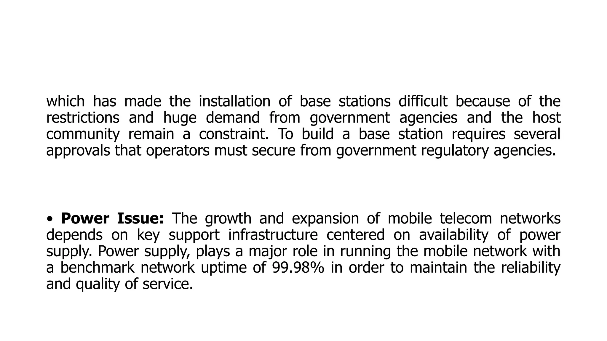 Telecom Infrastructure Sharing Pptx Telecommunications Industry