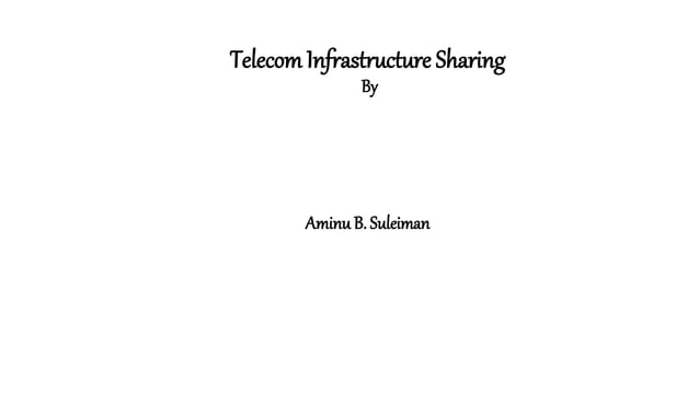Telecom Infrastructure Sharing | PPTX | Telecommunications Industry ...
