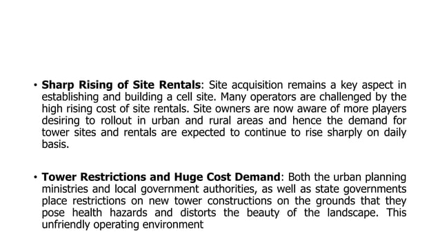 Telecom Infrastructure Sharing | PPTX | Telecommunications Industry ...