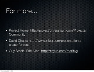 Project Fortress | PPT