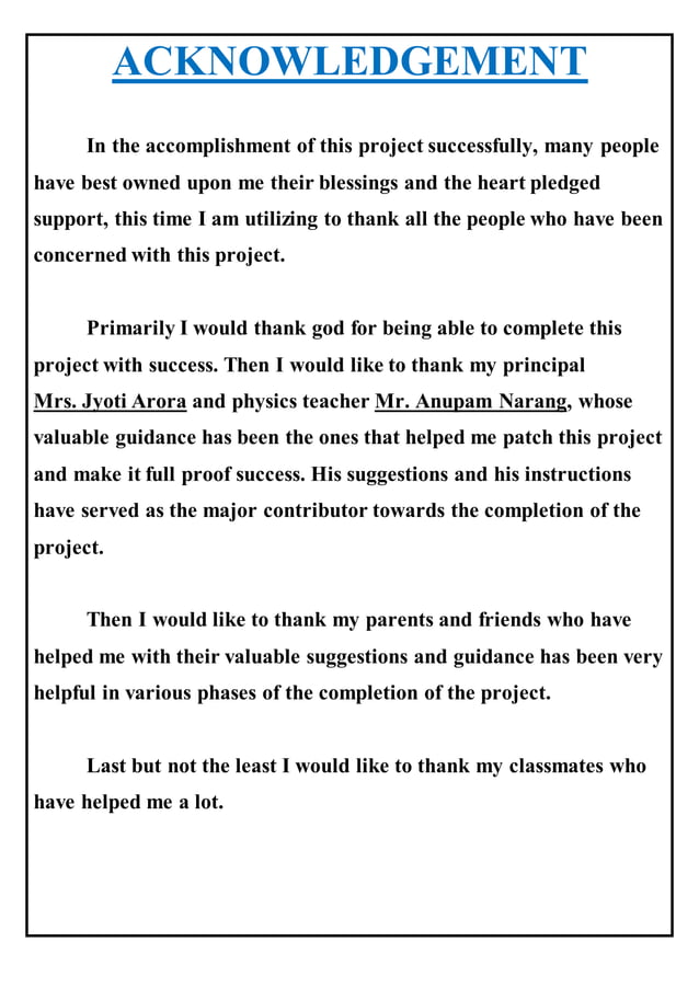 Project front page, index, certificate, and acknowledgement | DOCX