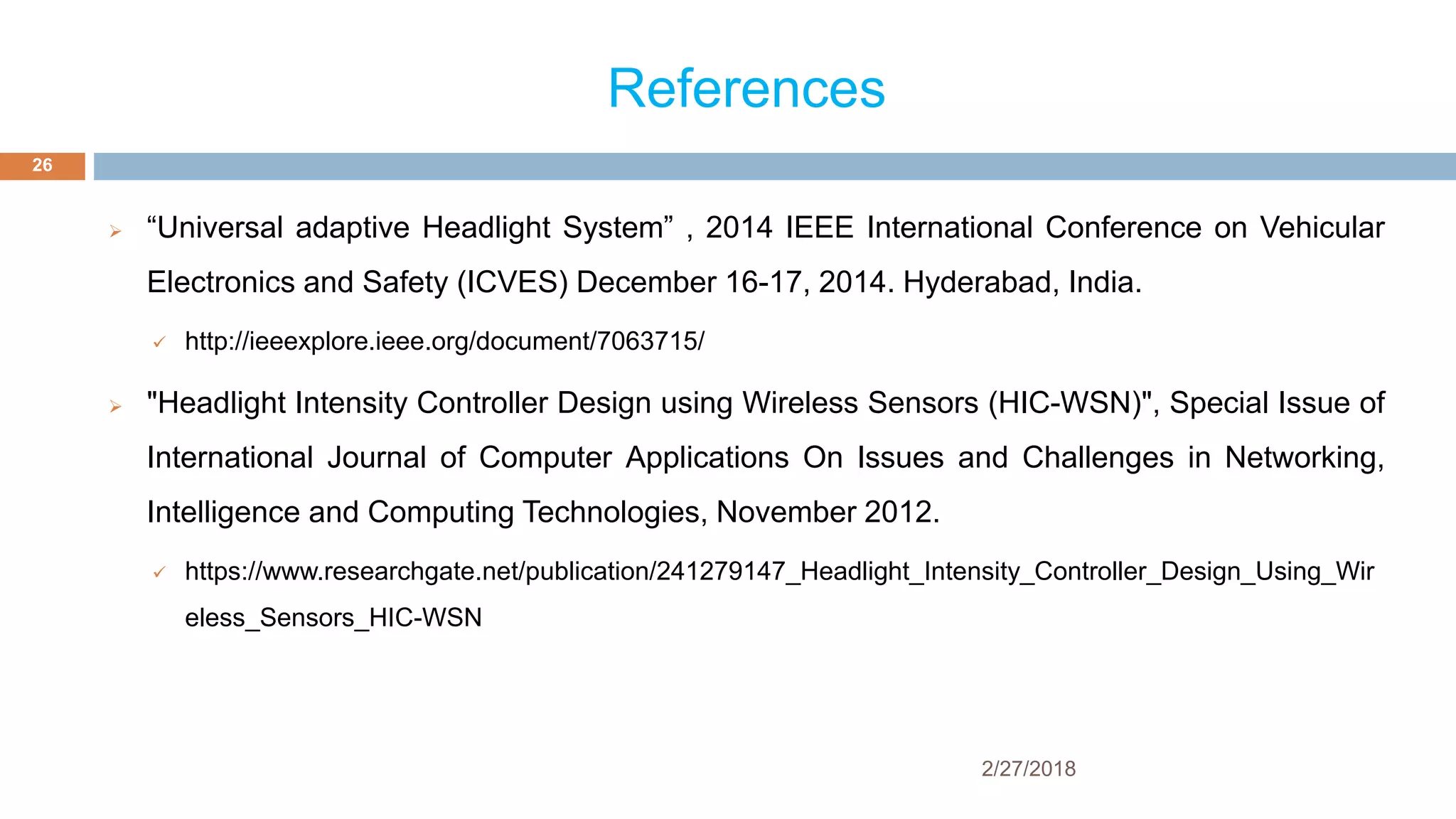 NIGHT TIME VEHICLE DETECTION FOR AUTOMATIC HEADLIGHT BEAM CONTROL | PPTX