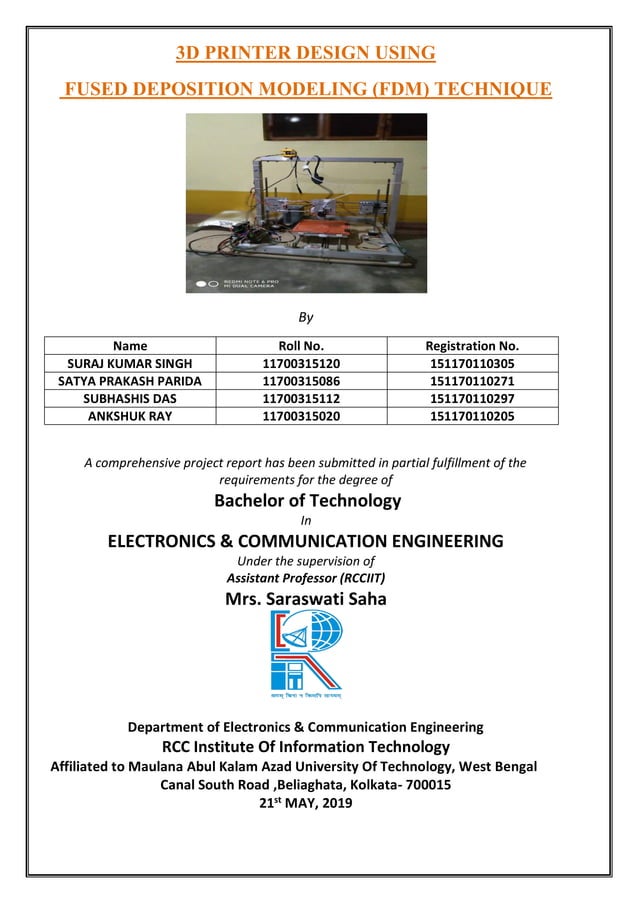 3d printer project report