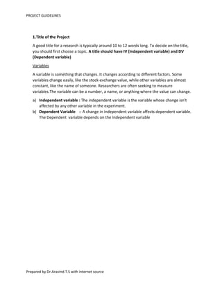 MBA Project Step by Step Guide | PDF