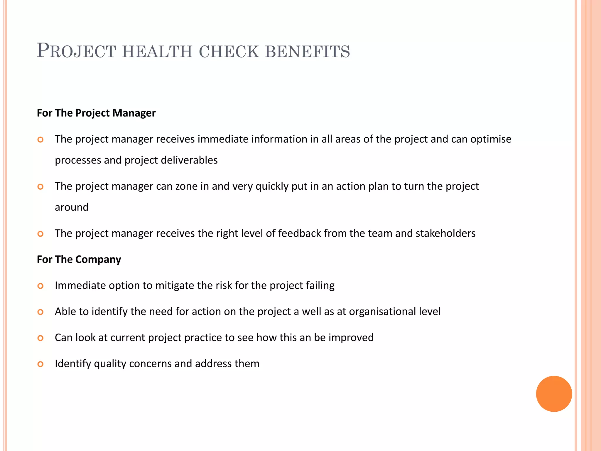 Project health check updated and improved | PDF