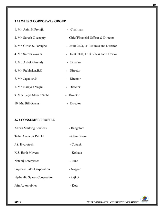 WIPRO PROJECT FILE | PDF | Business Accounting & Finance | Business