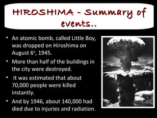 Atomic Bombing Of Hiroshima & Nagasaki | PPS