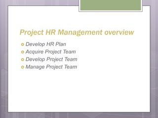 PMBoK - Project Human Resources Management | PPTX