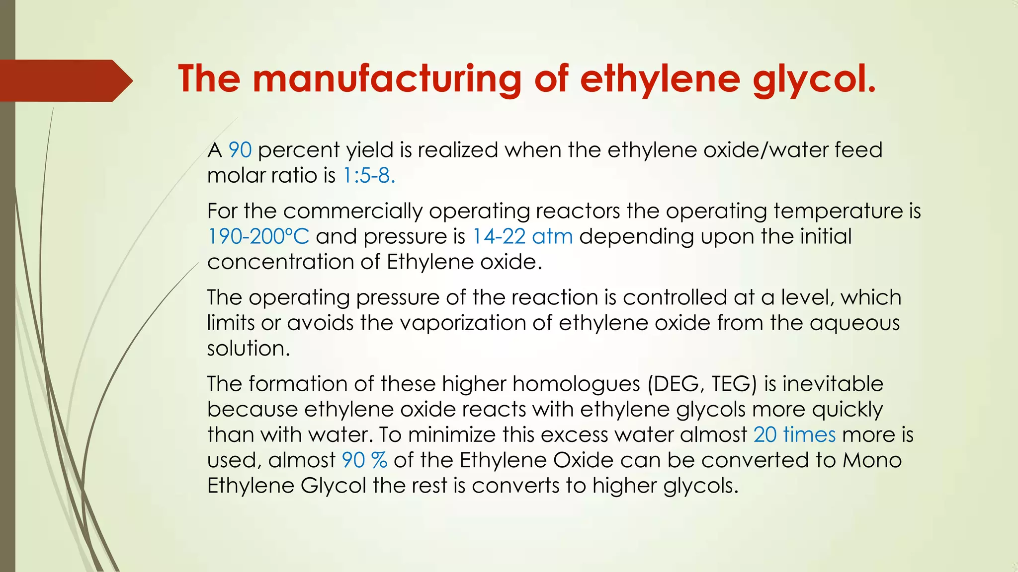 Ethylene Glycol plant design | PPTX