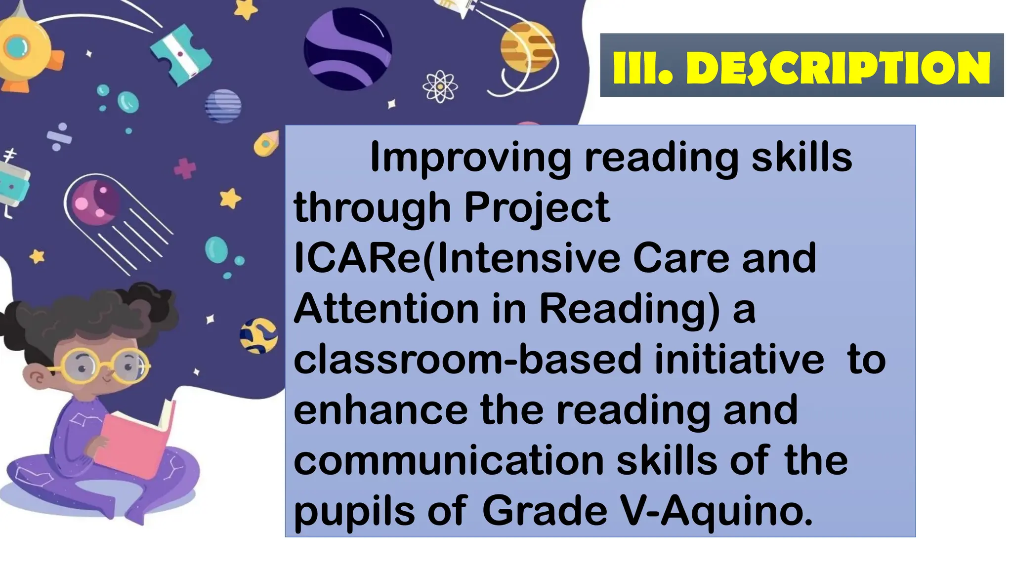 Project ICARe.pptx for struggling readers | PPTX | Educational ...