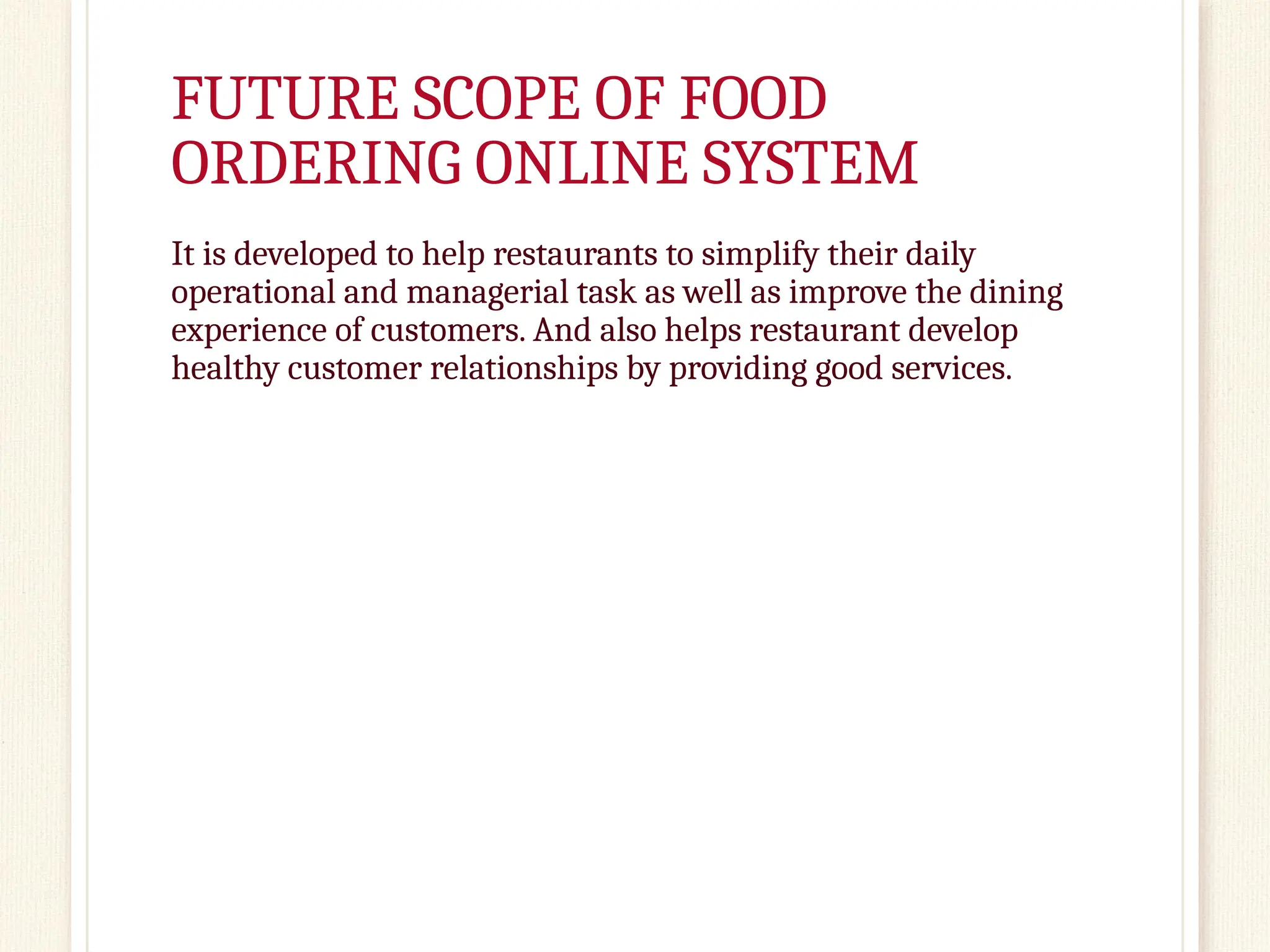 project Idea on Online food ordering system | PPT