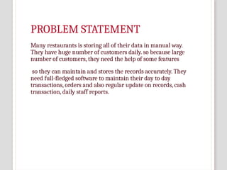 project Idea on Online food ordering system | PPT