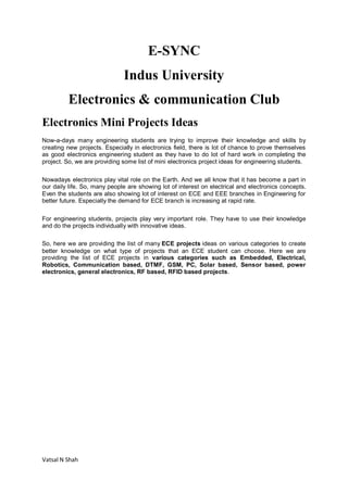 Electronics And Telecommunication Engineering Projects