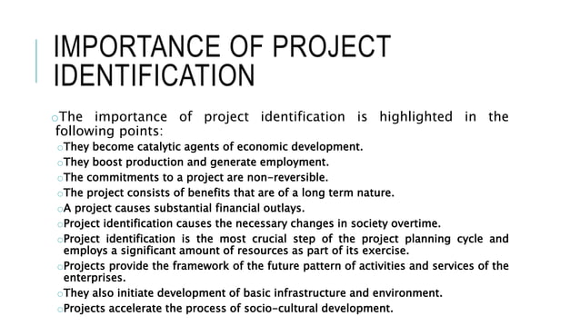 Project identification and Project selection | PPTX