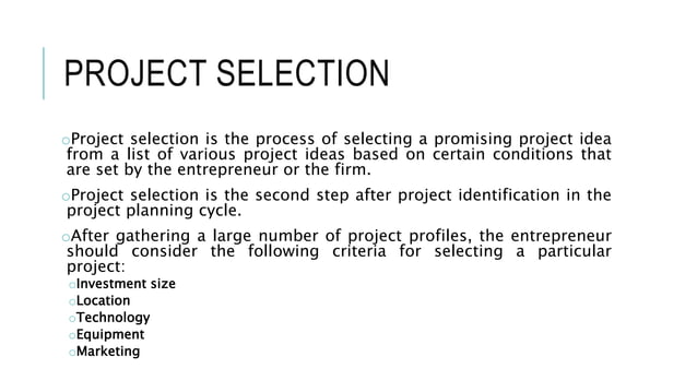 Project identification and Project selection | PPTX