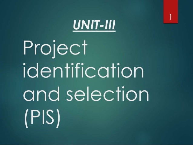 Project identification