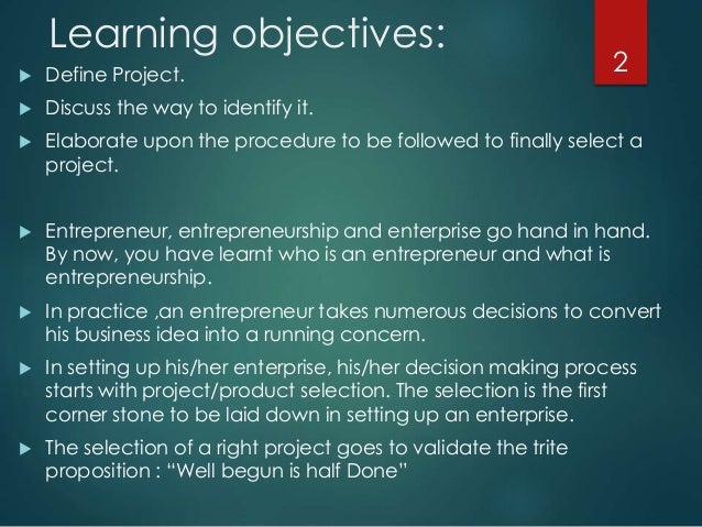 Project identification