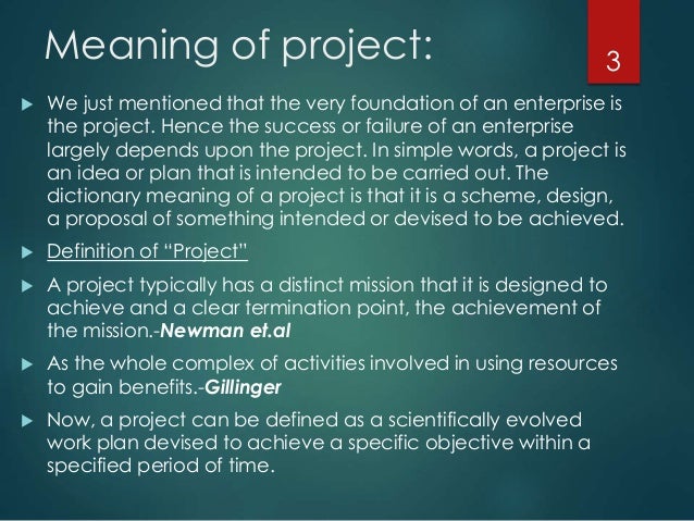 Project identification
