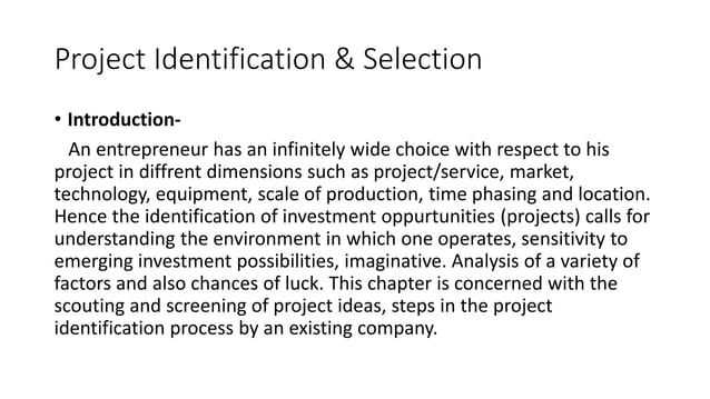 PROJECT IDENTIFICATION AND SELECTION(PAWAN).pptx
