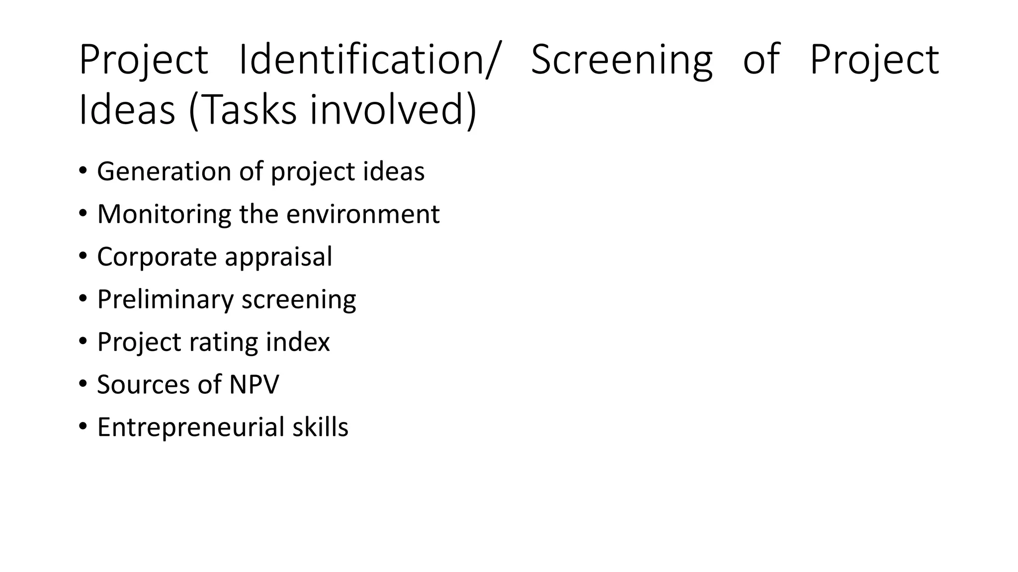 Project identification & screening | PPTX