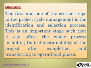 New Project Identification and Selection of Right Project, Best ...