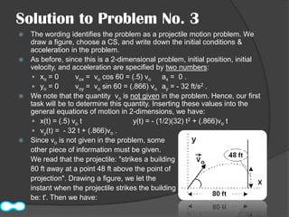 Projectile Motion Problems With Solutions