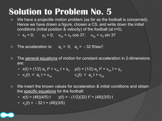 Projectile Motion Problems With Solutions