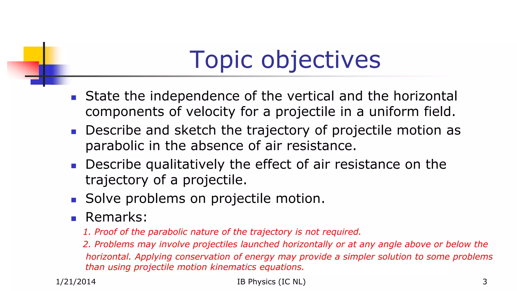 Projectile motion | PPTX