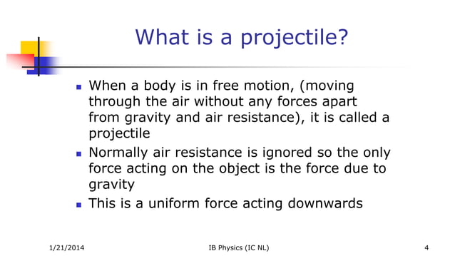 Projectile motion | PPTX