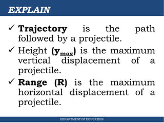 PROJECTILE MOTION, VERTICAL AND HORIZAONTAL COMPONENT | PPT