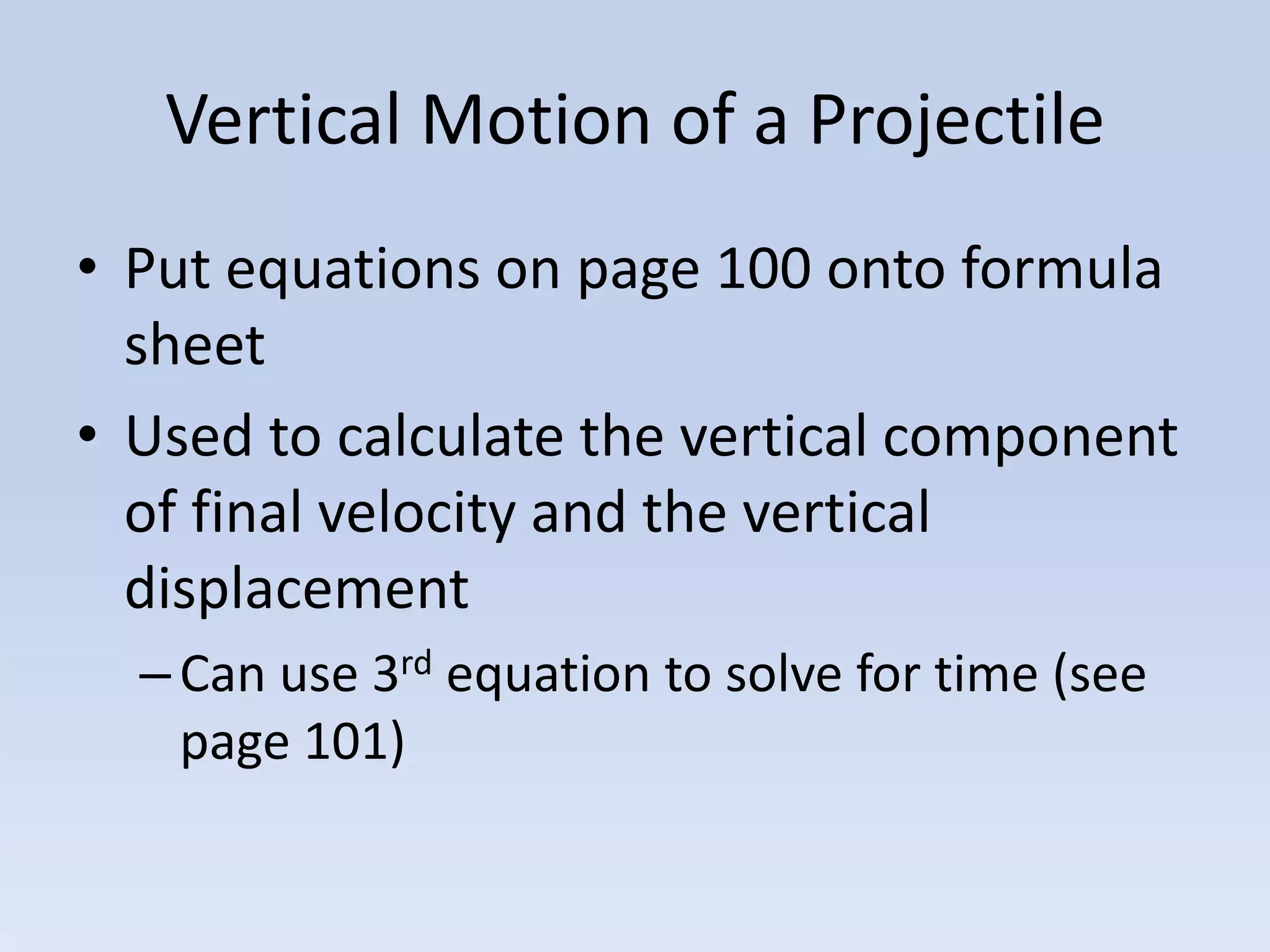 Projectile Motion 33 Notes Ppt