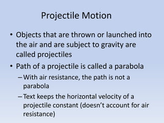 Projectile motion 3.3 notes | PPT
