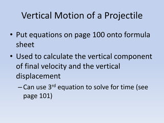 Projectile motion 3.3 notes | PPT