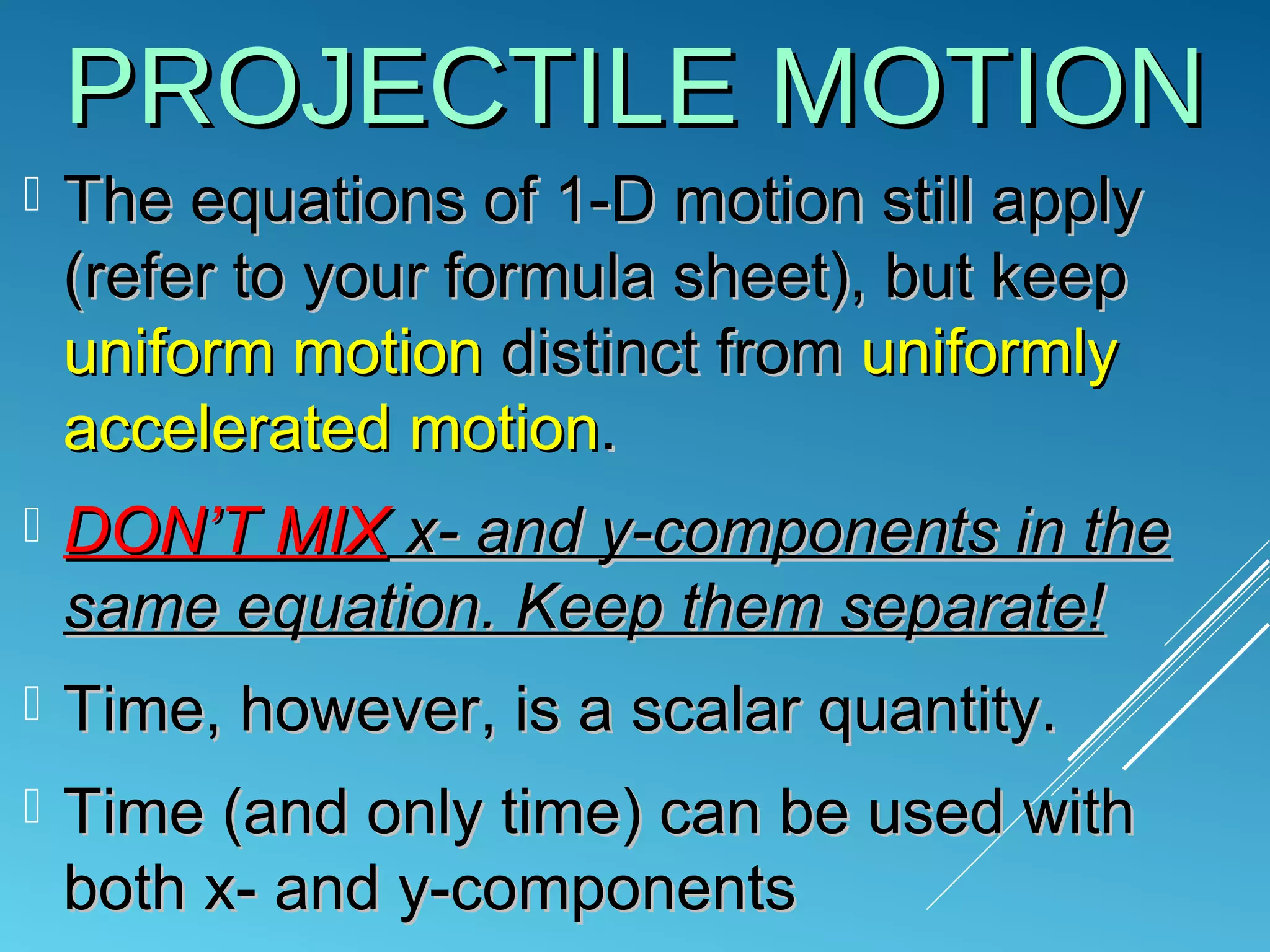 Projectile Motion Notes Ppt