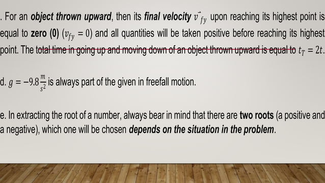 Uniformly Accelerated Motion and Free Fall Motion_NOTES.pptx | Physics ...