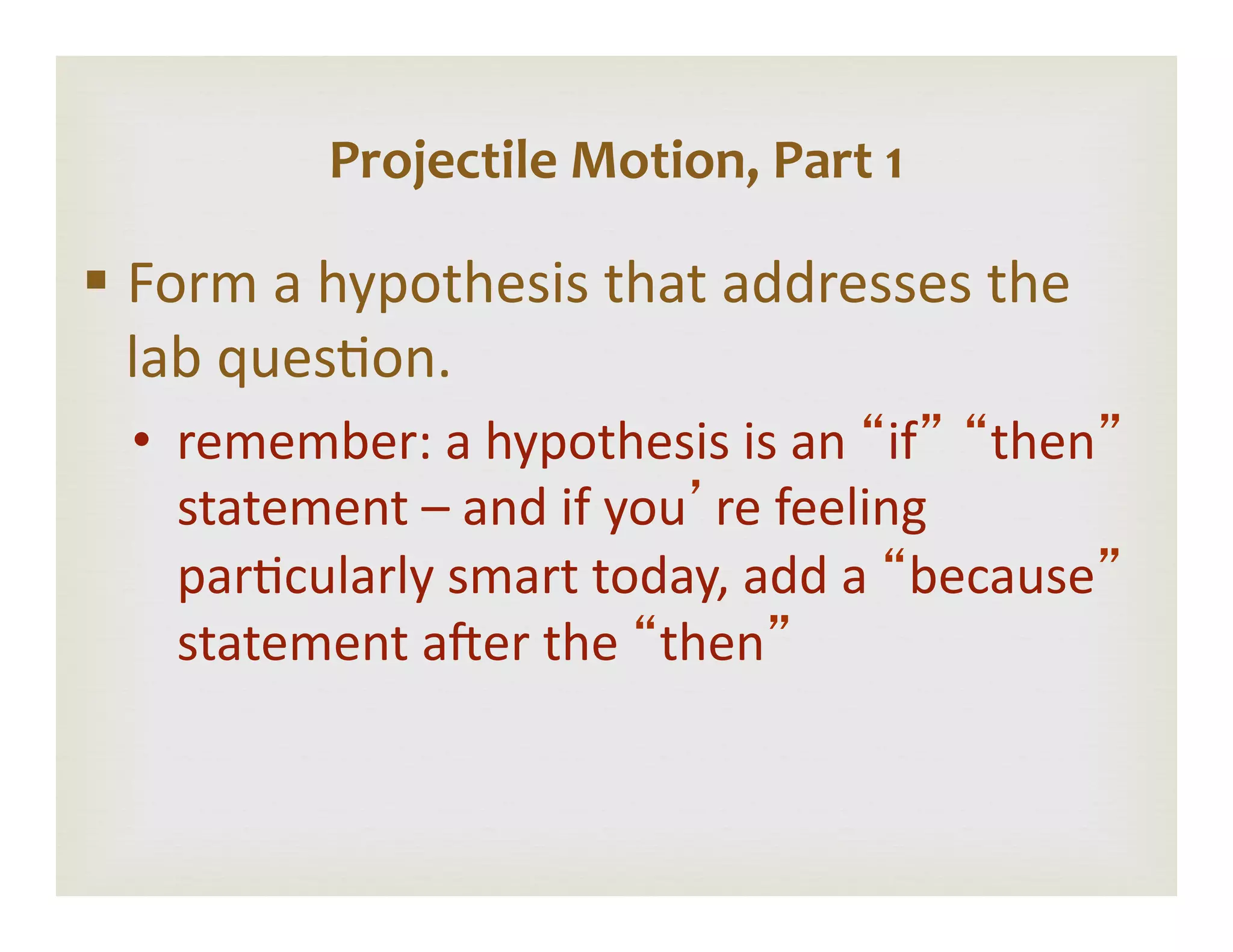 Projectile Motion Part 1 | PDF