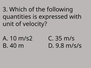 Projectile Motion Short Quiz (Vertical. Horizontal) | PPT